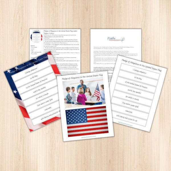 Pledge of Allegiance to the United States Flag the Montessori Way ...