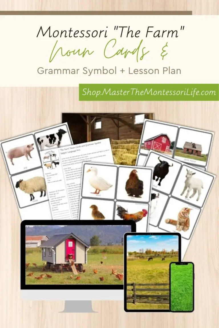 Montessori "The Farm" Noun Cards and Grammar Symbol + Lesson Plan