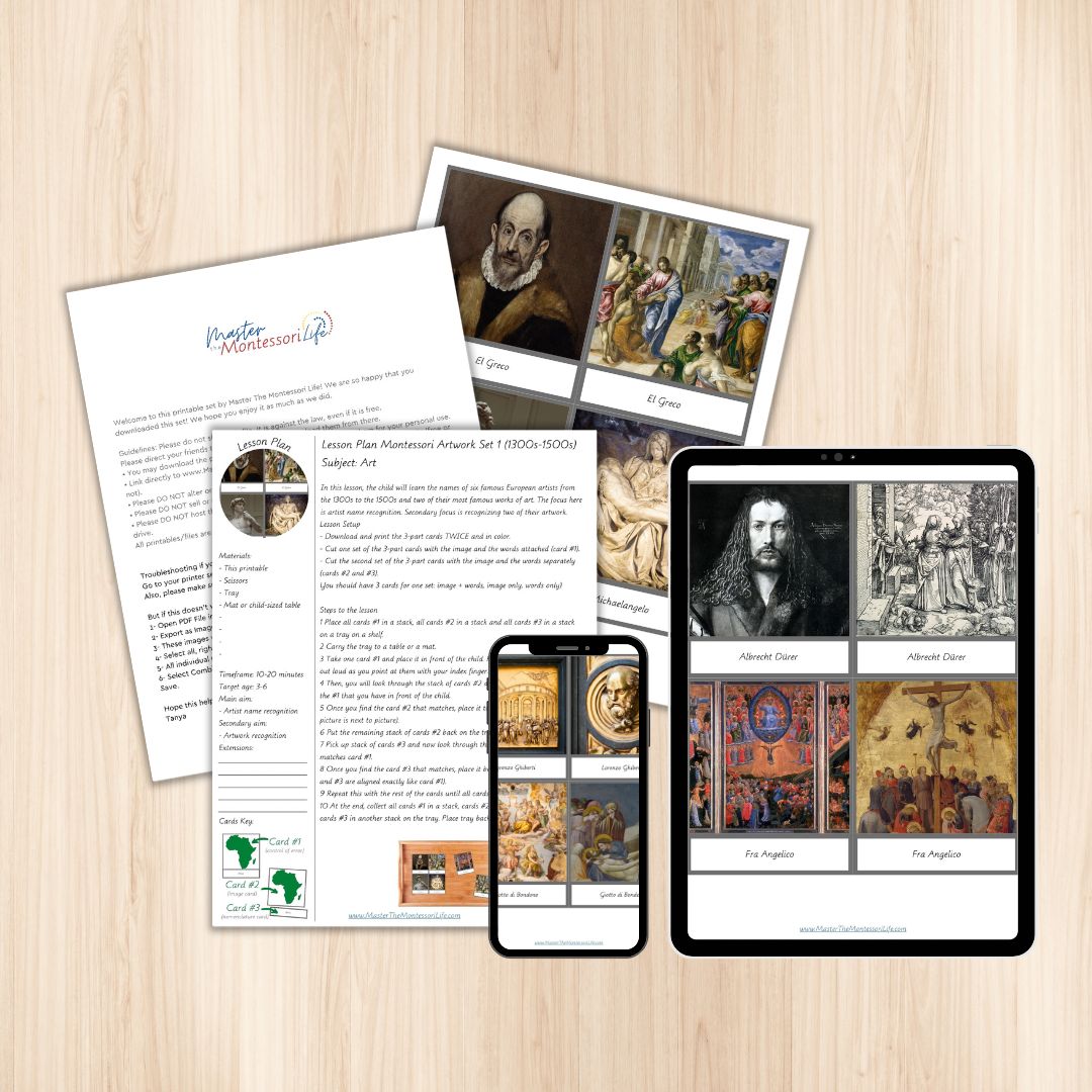 Montessori Art Collection: Set 1 (1300s-1500s) 3-Part Cards - Master ...